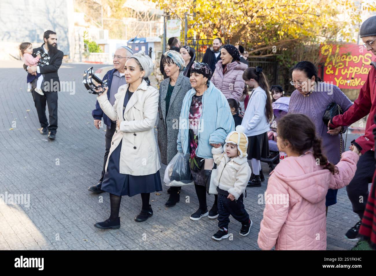Tzfat, Israel - January 2, 2025, a Jewish wedding. A Haredi wedding ...