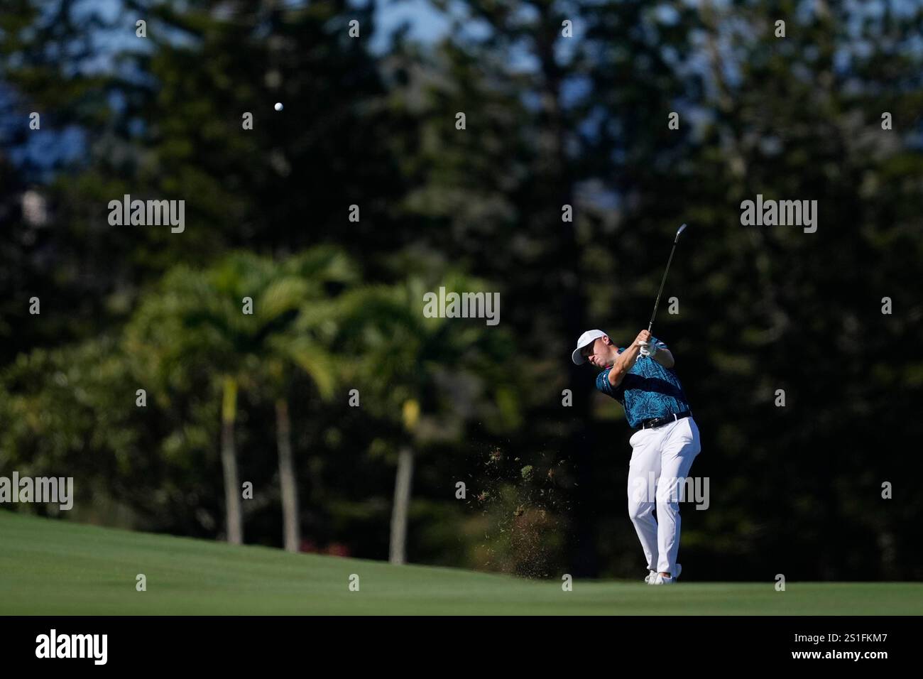 Justin Thomas hits a shot from the third fairway during the second ...