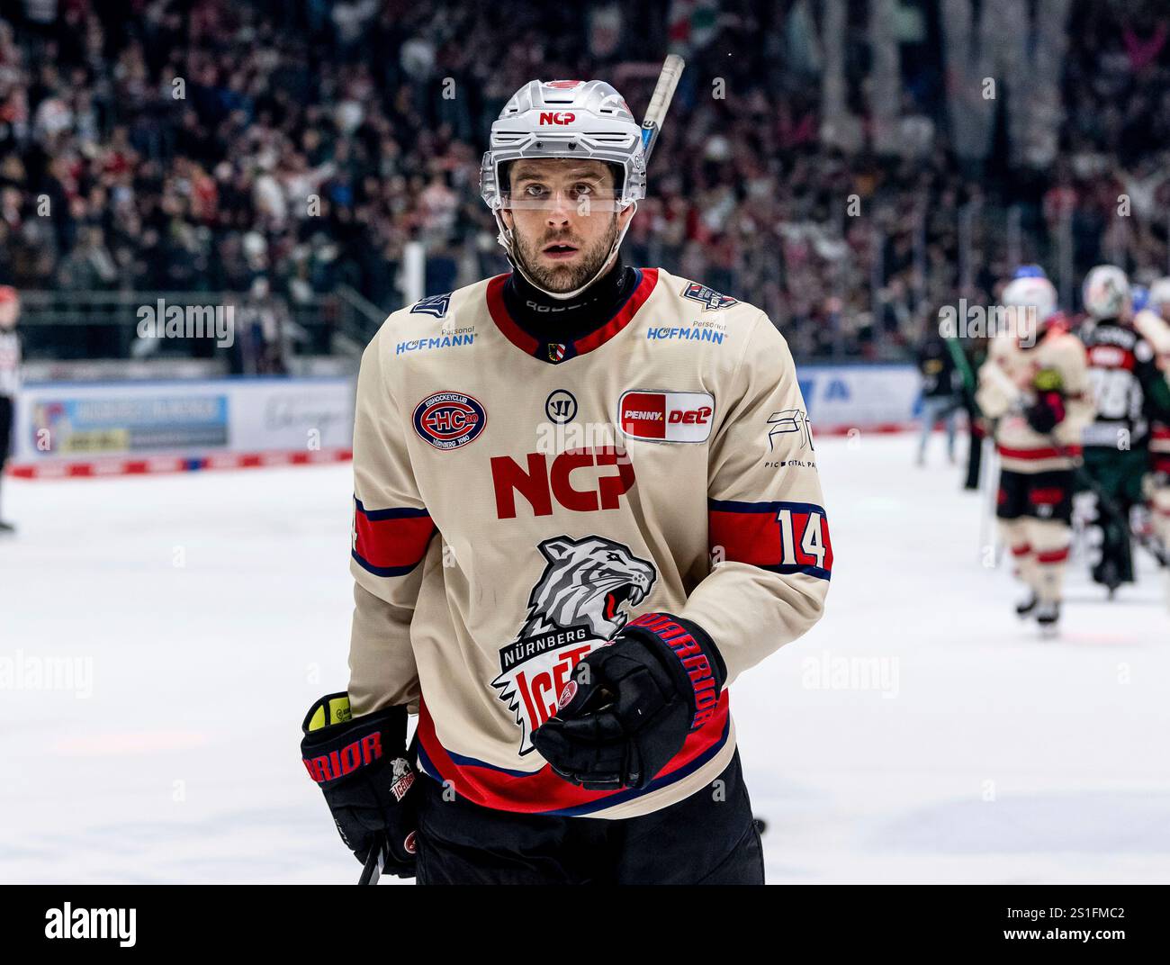 Augsburg, Deutschland. 03rd Jan, 2025. Cole Maier (Nuernberg Ice Tigers ...
