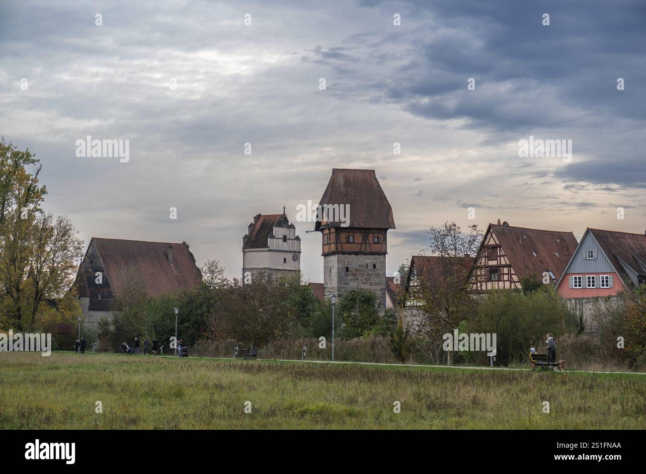 Towers of the medieval defence wall, around 1370, with the Noerdlinger ...
