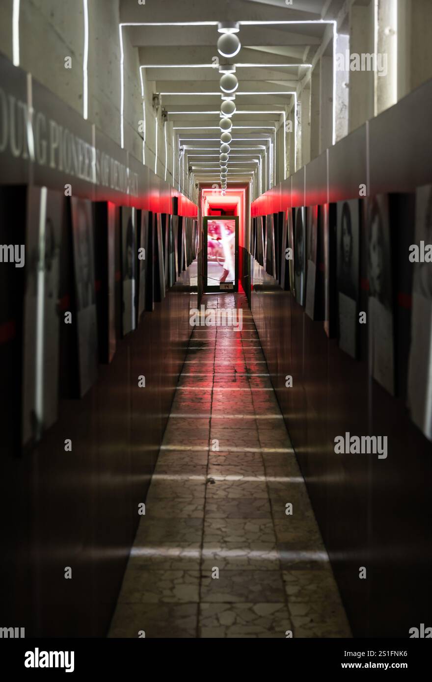 Contemporary art installation in the hallway of the Bunk'Art 1 museum ...