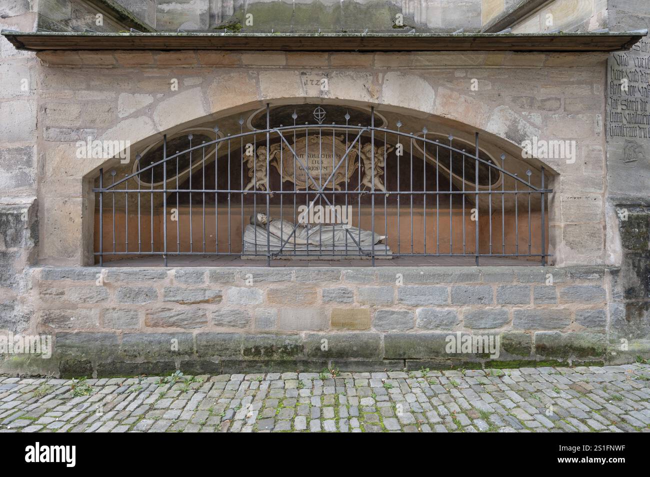 Jesus on the deathbed, sculpture in an outside chapel on the east choir ...