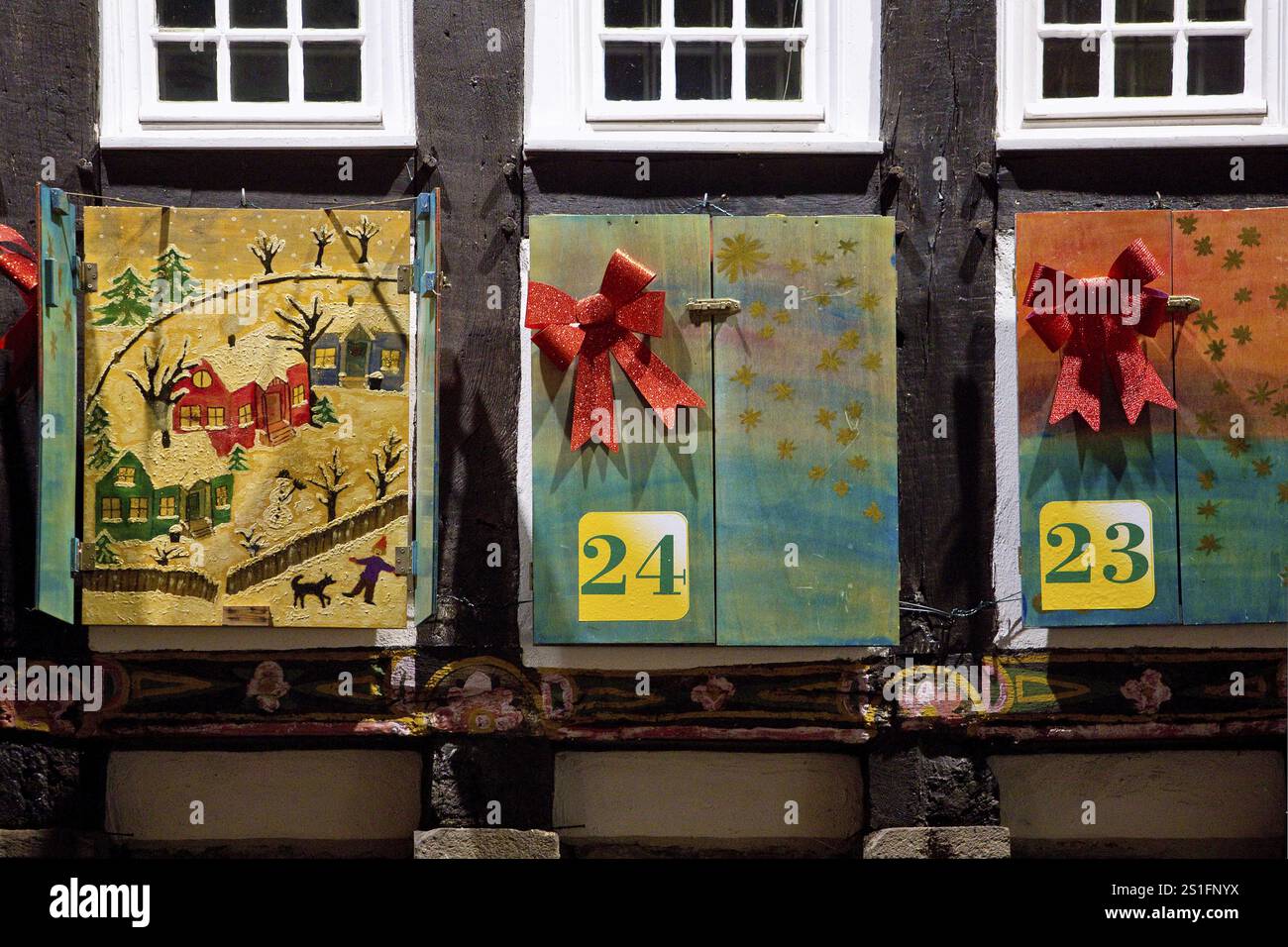 Large Advent Calendar at the Old Town Hall, Nostalgic Christmas Market ...