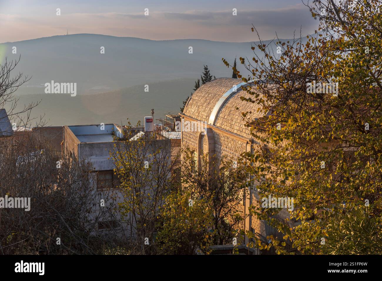 Tzfat, Israel - January 2, 2025, a view from the lookout point of old ...