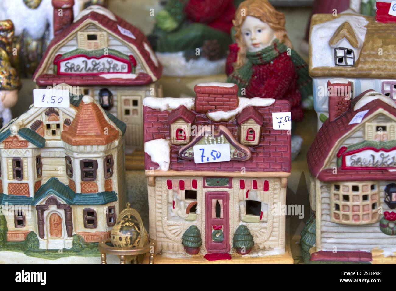 Decorative Christmas figures in detail at a Christmas market Stock ...