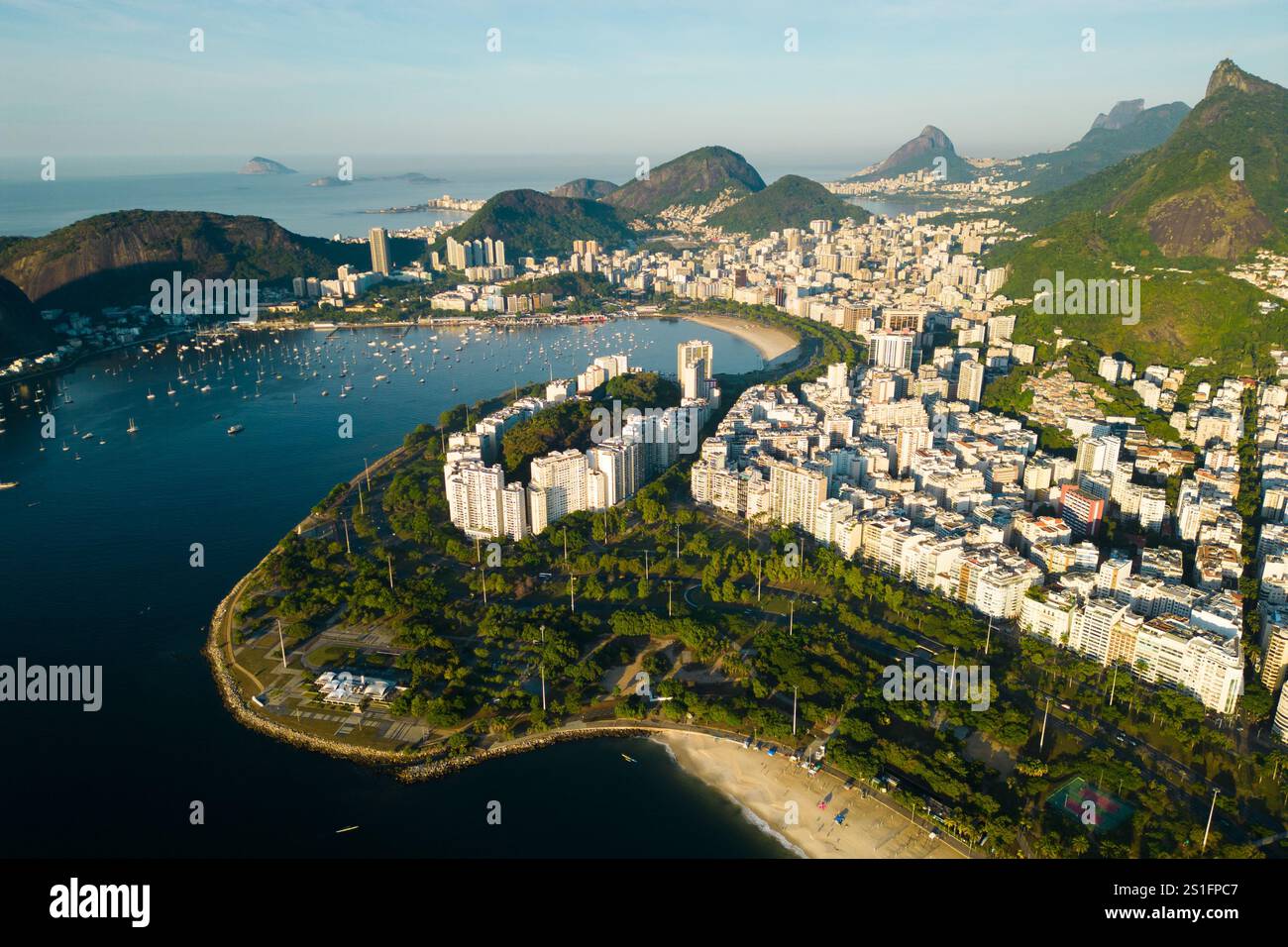 Aerial View of Flamengo and Botafogo Districts in Rio de Janeiro Stock ...