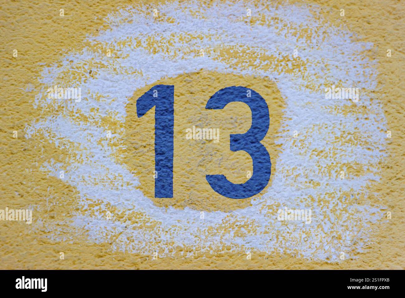 House number 13 Thirteen in detail on house wall Stock Photo - Alamy