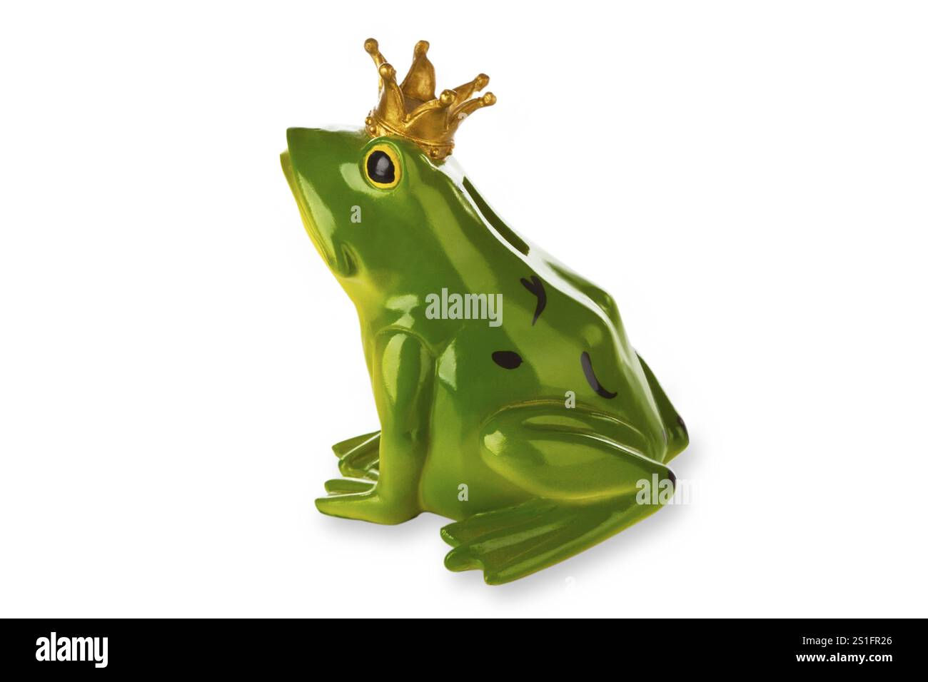 Figure of a frog king cropped on a white background Stock Photo - Alamy
