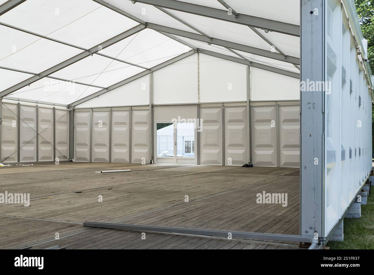 Empty exhibition tent from inside with wooden floor Stock Photo - Alamy