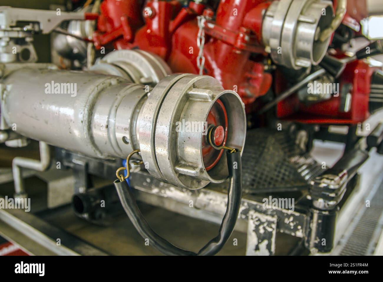Fire brigade portable pump in detail Stock Photo - Alamy