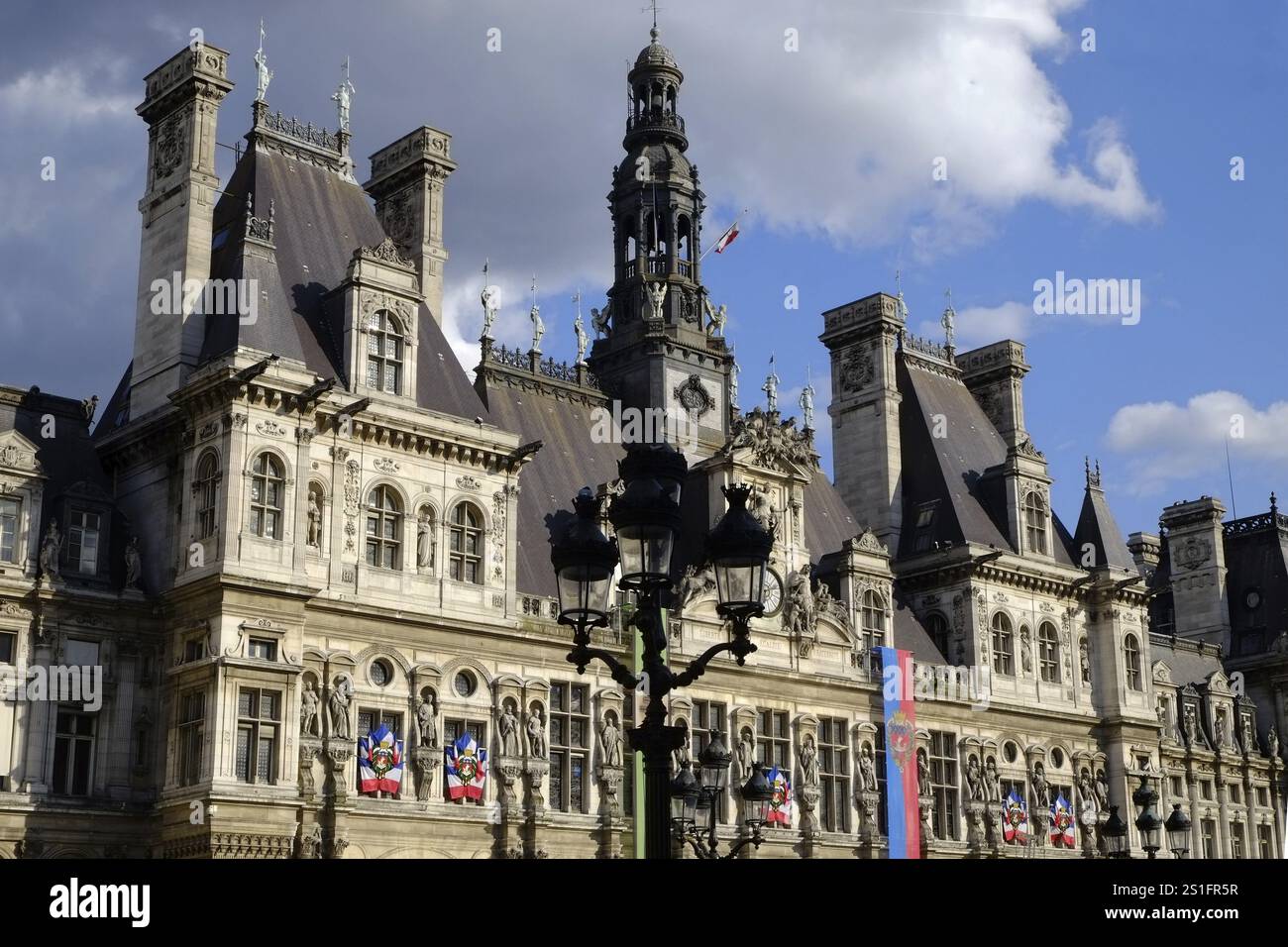 Paris City Hall (Hotel de Ville) in Neo-Renaissance style after a ...