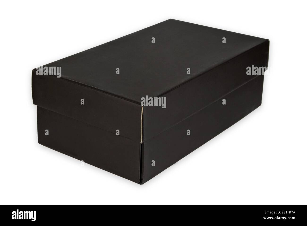 Black shoe box cropped on a white background Stock Photo - Alamy