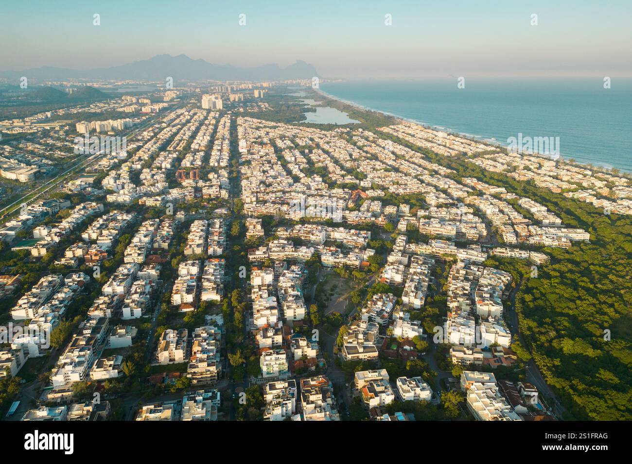 Aerial View of Residential District Recreio dos Bandeirantes in Rio de ...