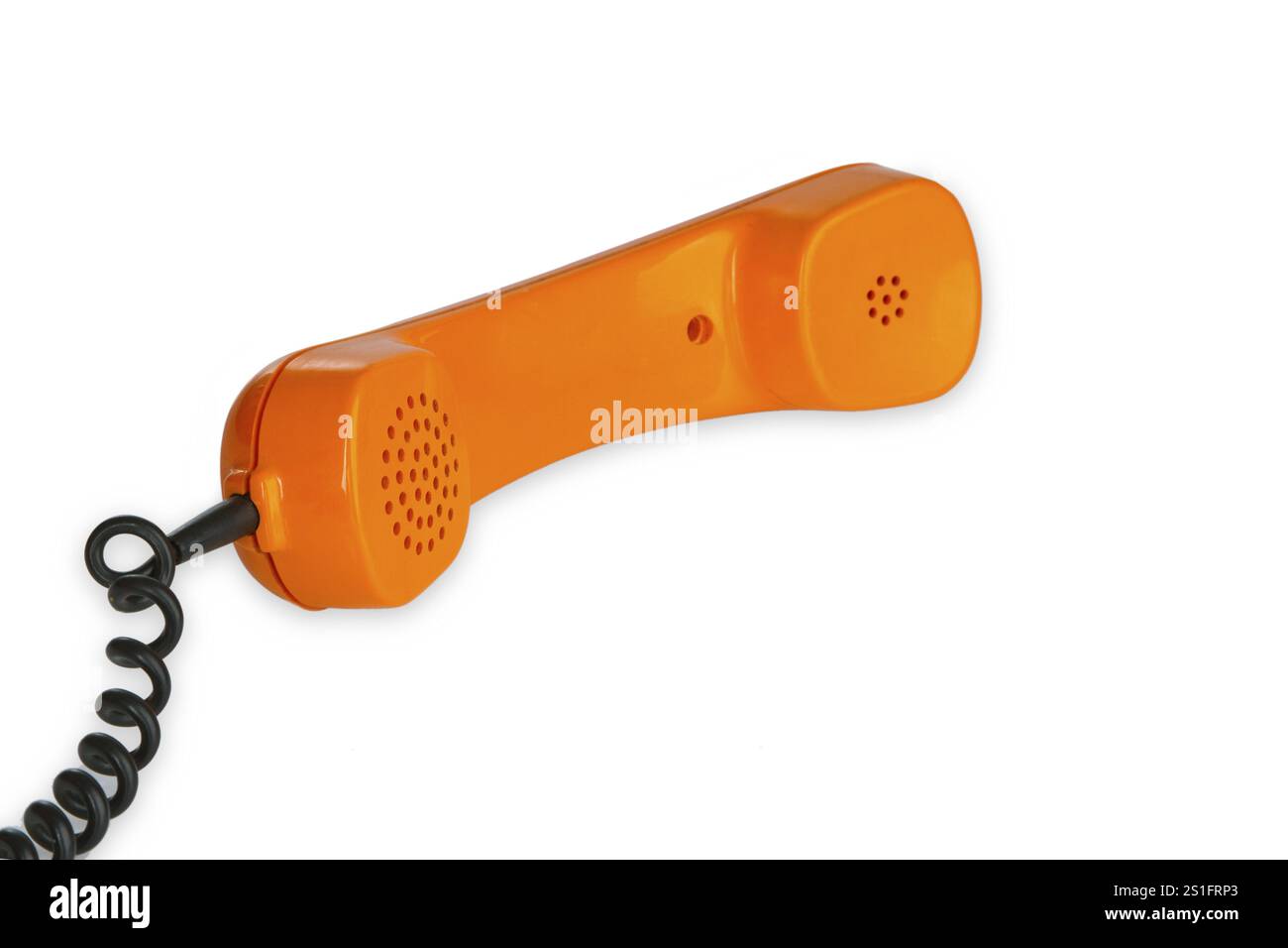 Retro telephone receiver on a white background Stock Photo - Alamy
