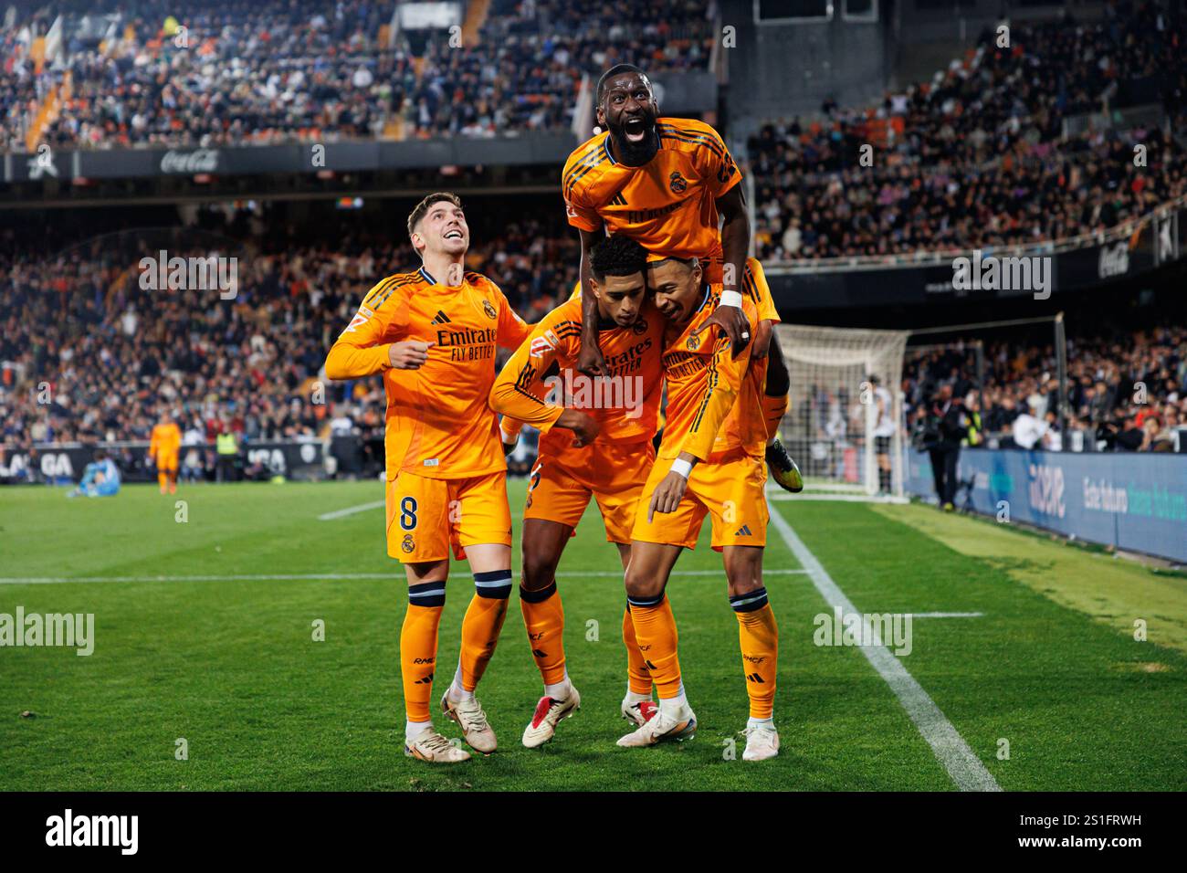 Valencia, Spain. 3rd Jan 2025. Fede Valverde, Jude Bellingham, Antonio ...