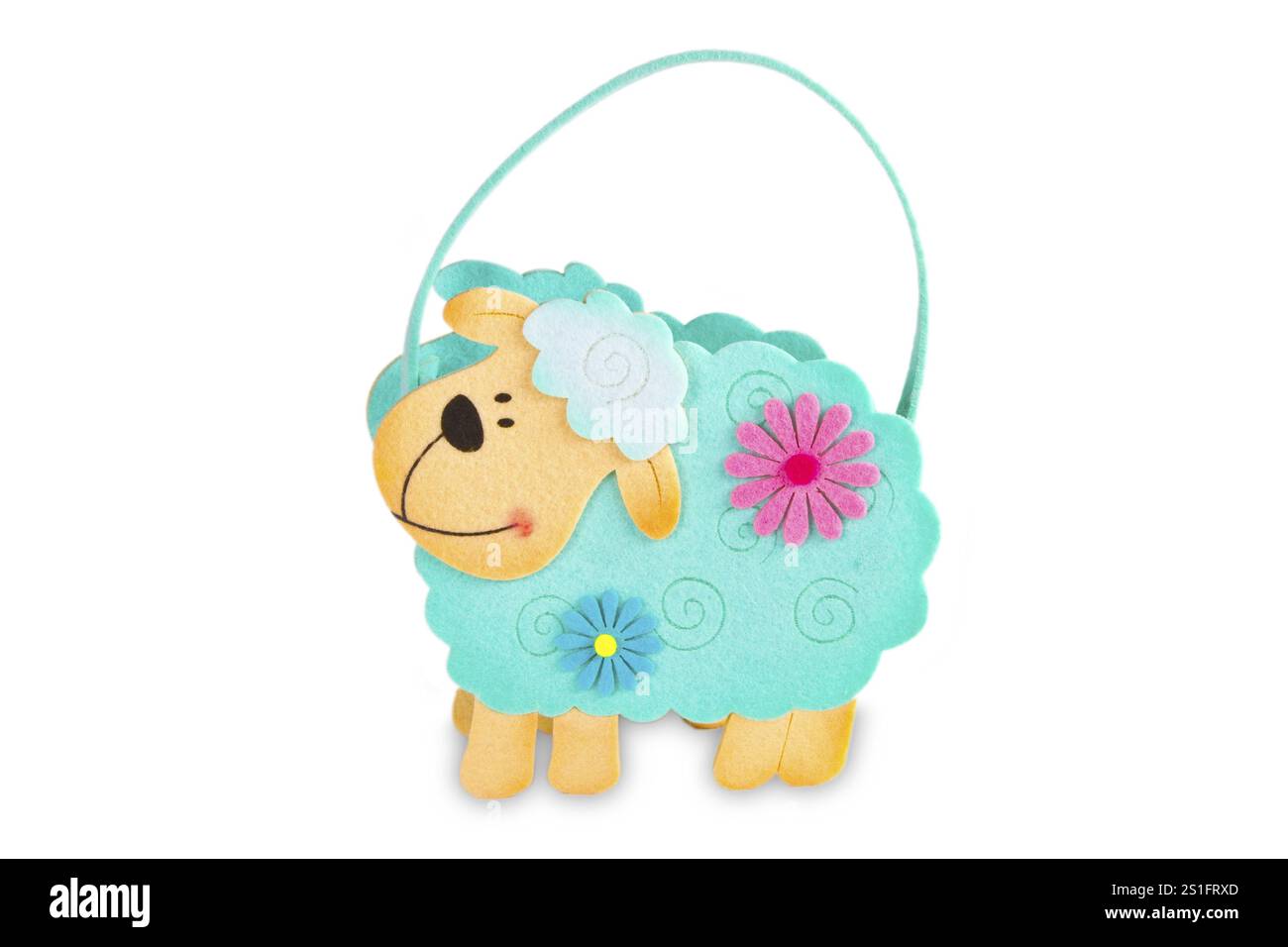 Sheep made from felt cut out on a white background Stock Photo - Alamy