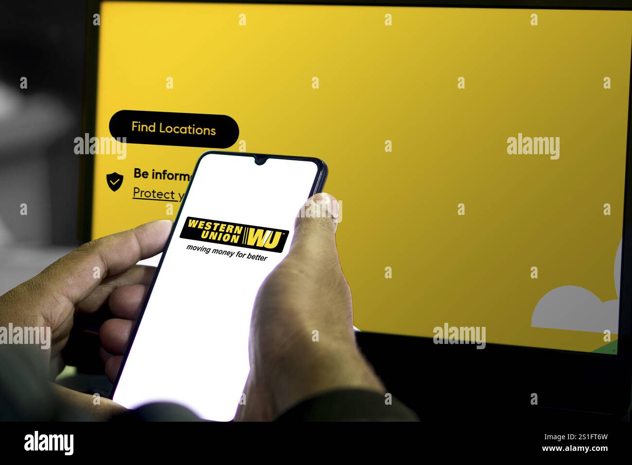 Western Union multinational financial app on the screen Stock Photo - Alamy