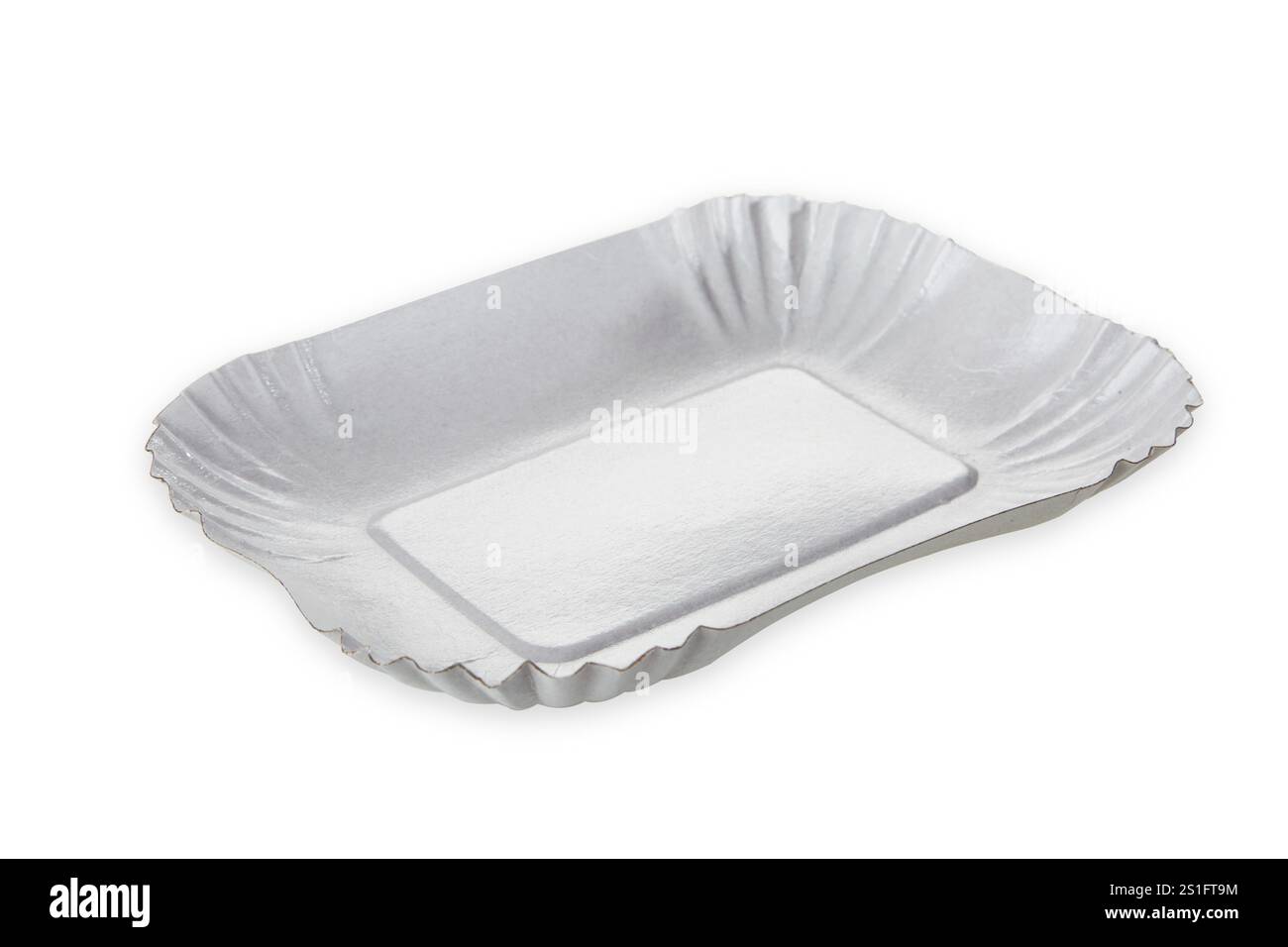 Empty paper plate cropped on a white background Stock Photo - Alamy