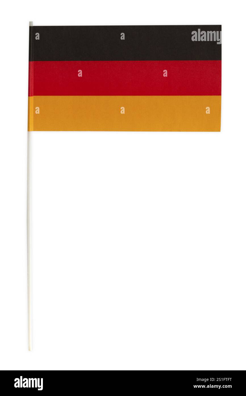 Paper flag of Germany cut out on a white background Stock Photo - Alamy