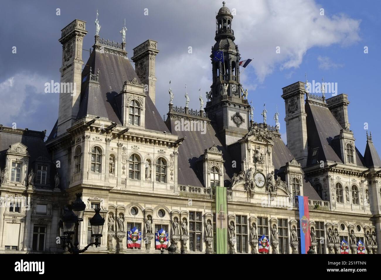 Paris City Hall (Hotel de Ville) in Neo-Renaissance style after a ...