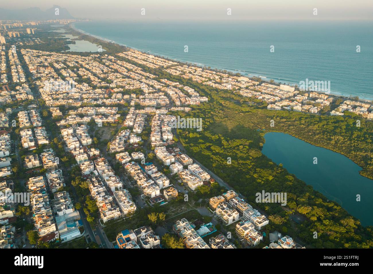 Aerial View of Residential District Recreio dos Bandeirantes in Rio de ...