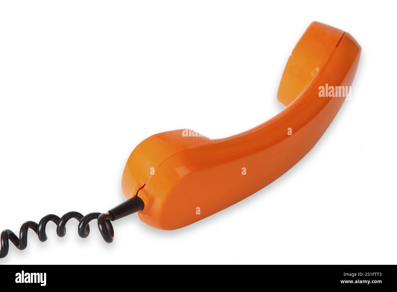 Retro telephone receiver on a white background Stock Photo - Alamy