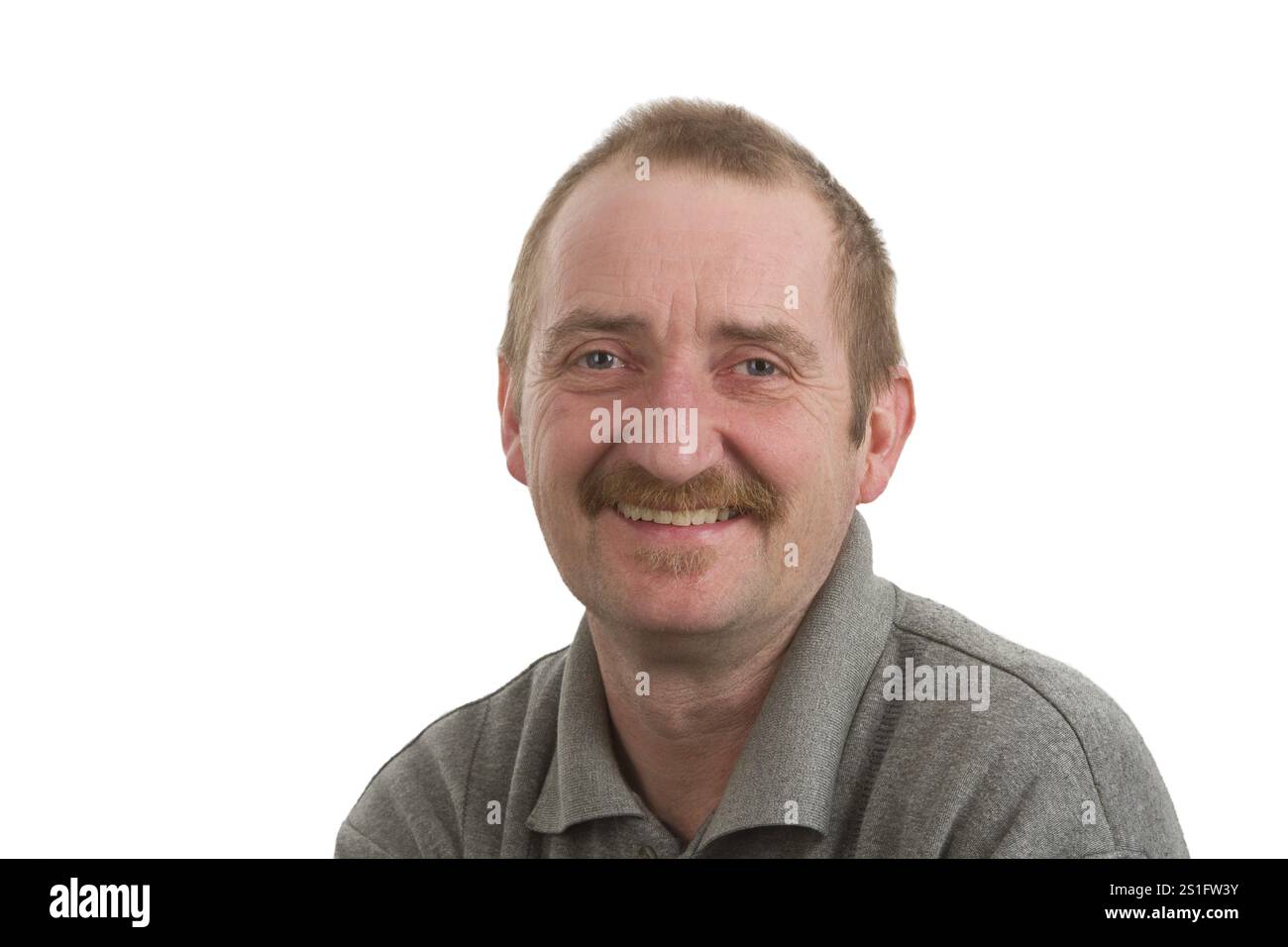 Portrait of laughing man cropped on white background Stock Photo - Alamy