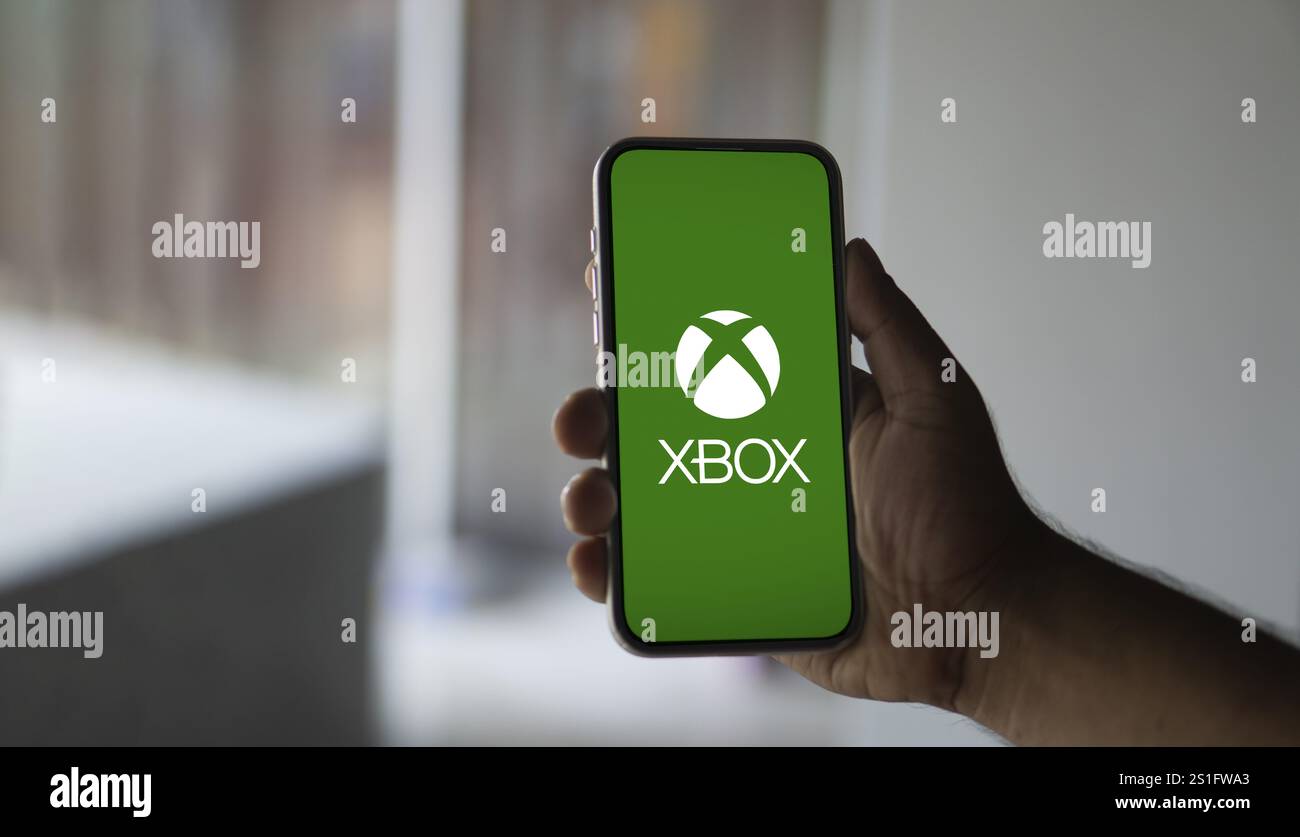 Xbox logo display on smartphone Stock Photo - Alamy