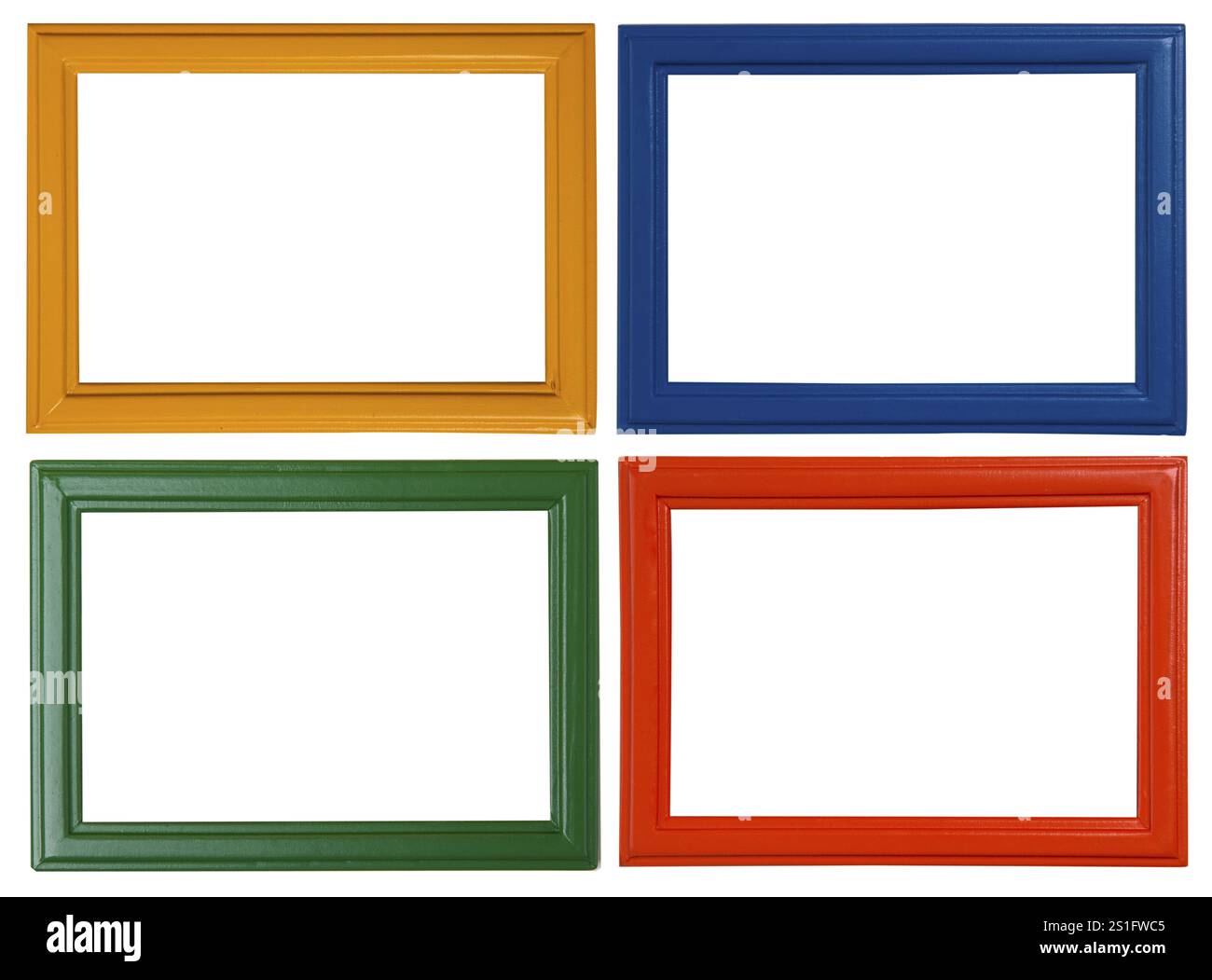 Modern picture frames cropped on a white background Stock Photo - Alamy