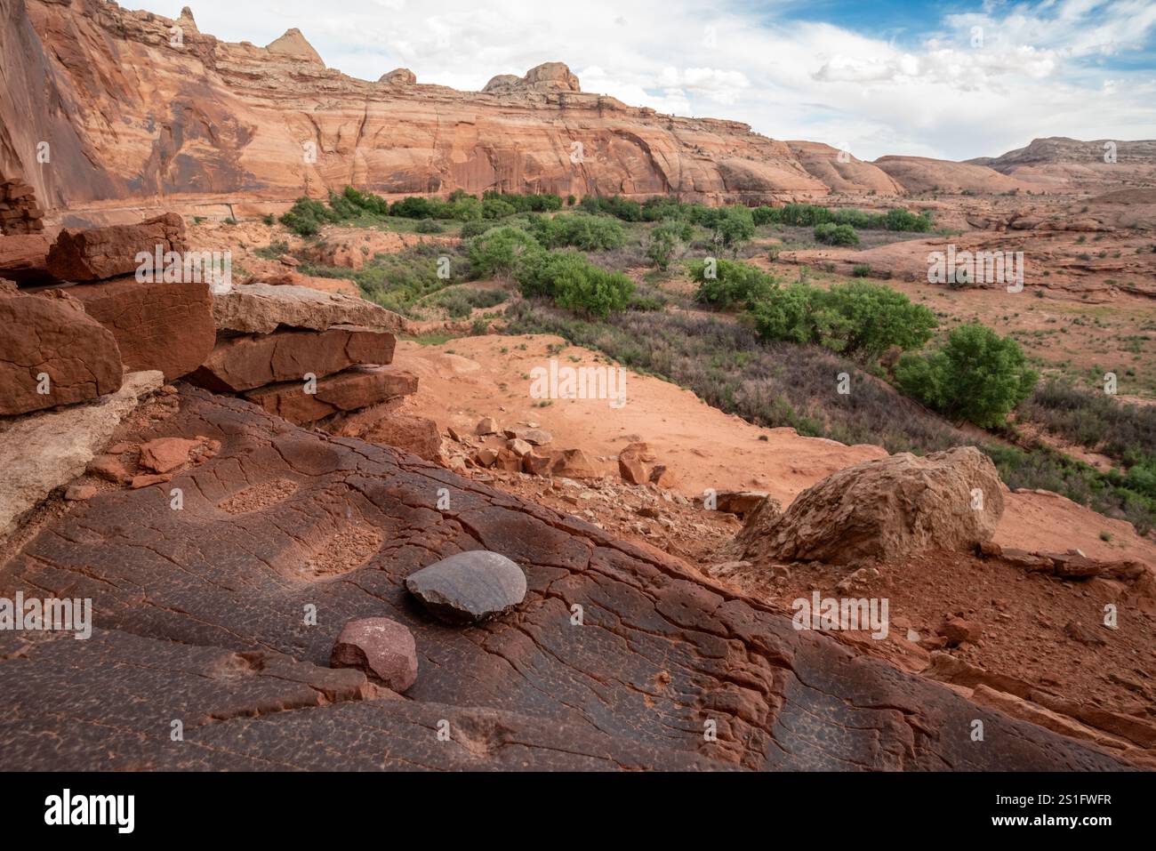 Grinding rocks, Navajo Nation, Utah Stock Photo - Alamy