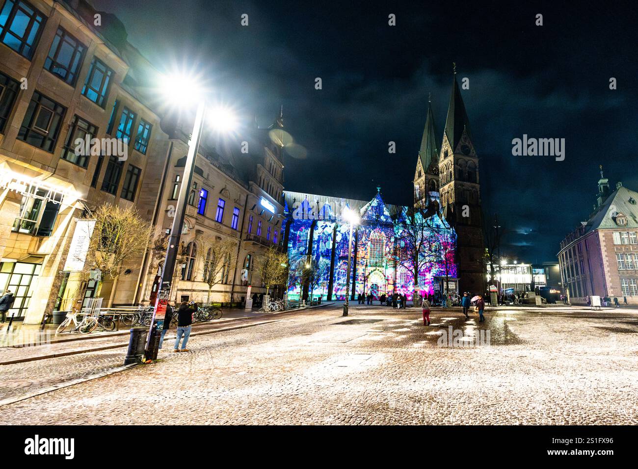Bremen, Lichter der City, beeindruckende Lichtprojektionen und ...