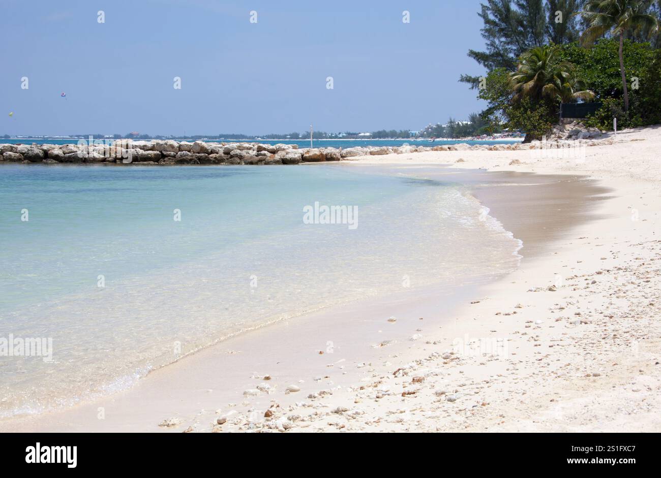 The view of empty Seven Mile Beach on Grand Cayman island (Cayman ...