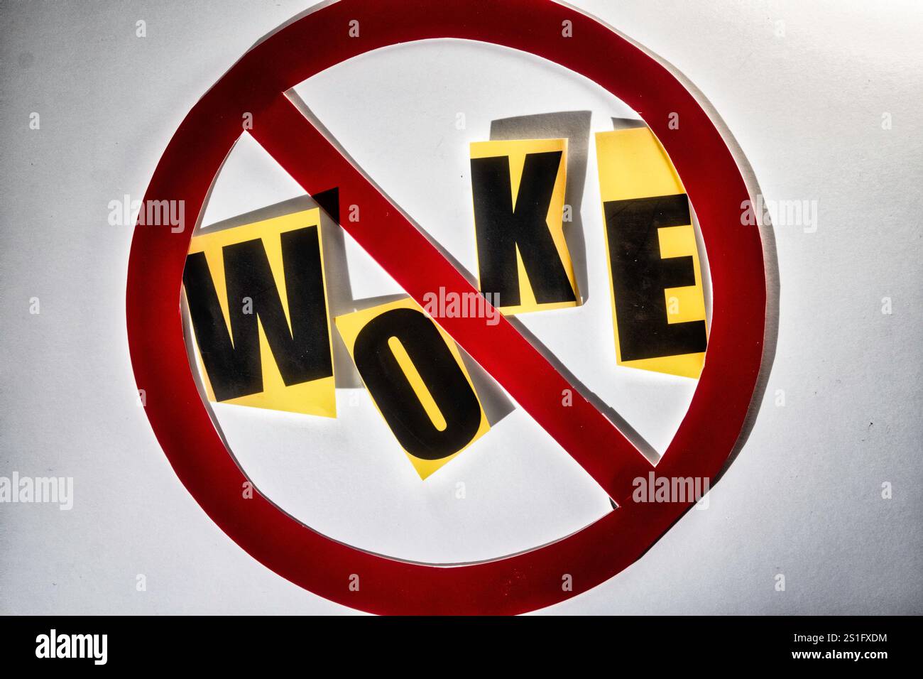 The Concept of "WOKE" using cut-out paper letters in the ransom note ...