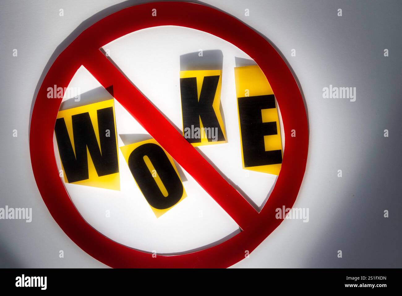 The Concept of "WOKE" using cut-out paper letters in the ransom note ...