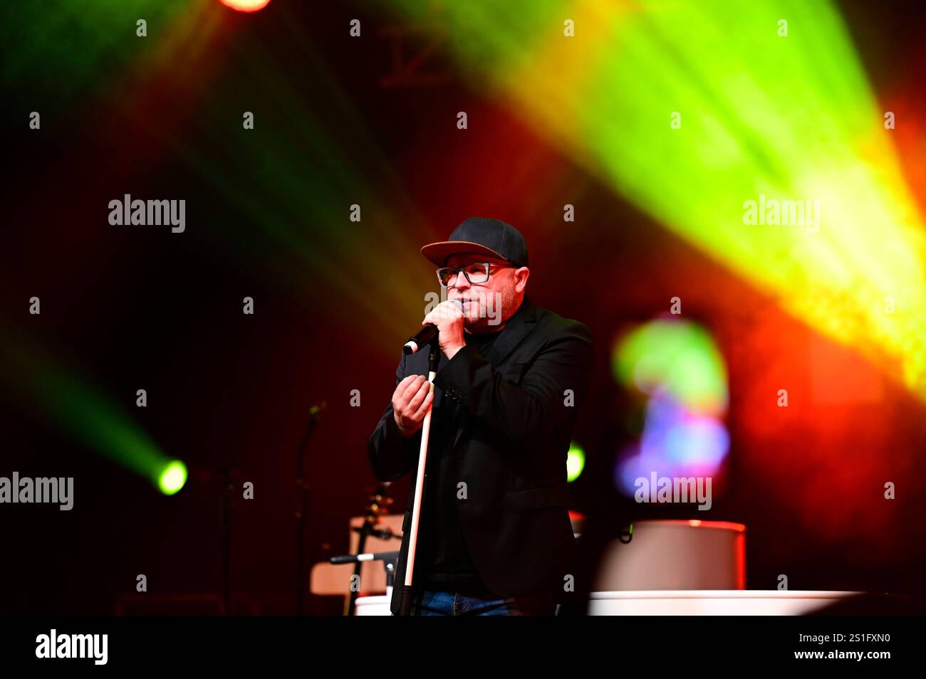 Anthony Weihs bei einem live-Auftritt in der Messehalle. Löbau, 13.04. ...