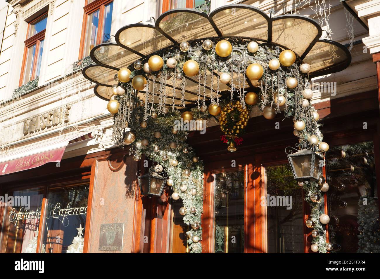 Bucharest, Romania – January 1, 2025: Entrance of Casa Capsa (Capsa ...