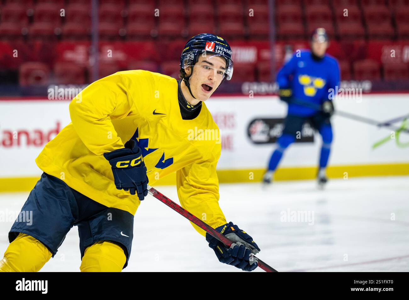 David Edstrom of, Sweden. , . at a practice session during the 2025 ...