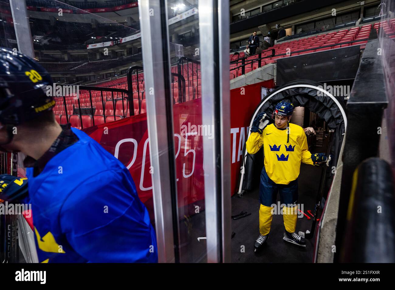 250103 Felix Unger Sörum of Sweden at a practice session during the ...