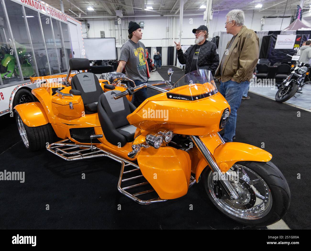 Mississauga, Canada. 3rd Jan, 2025. People look at a three-wheel ...