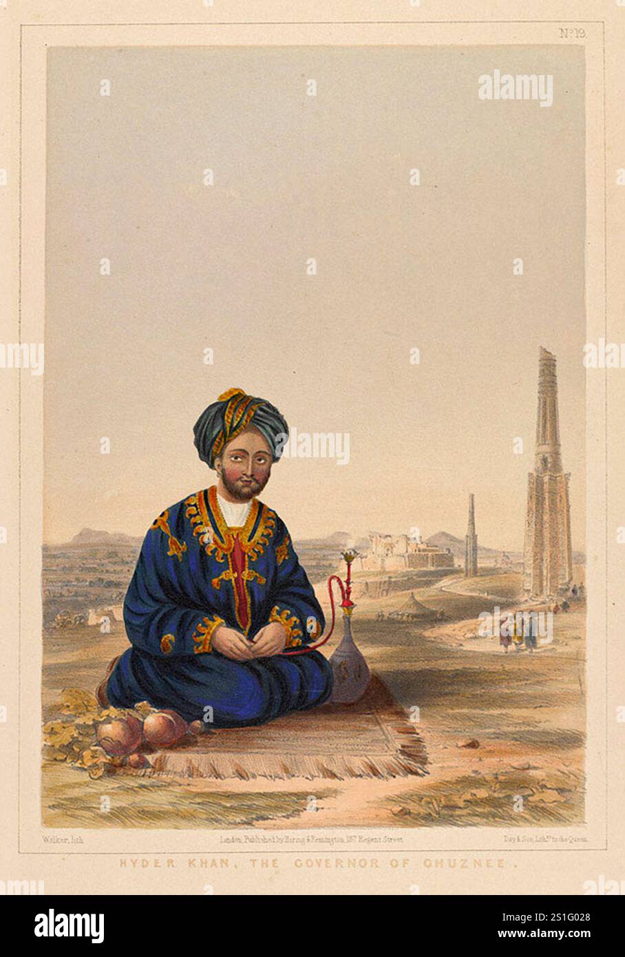 Hyder Khan, the Governor of Ghuznee', 1842 A portrait of Ghulam Hyder ...