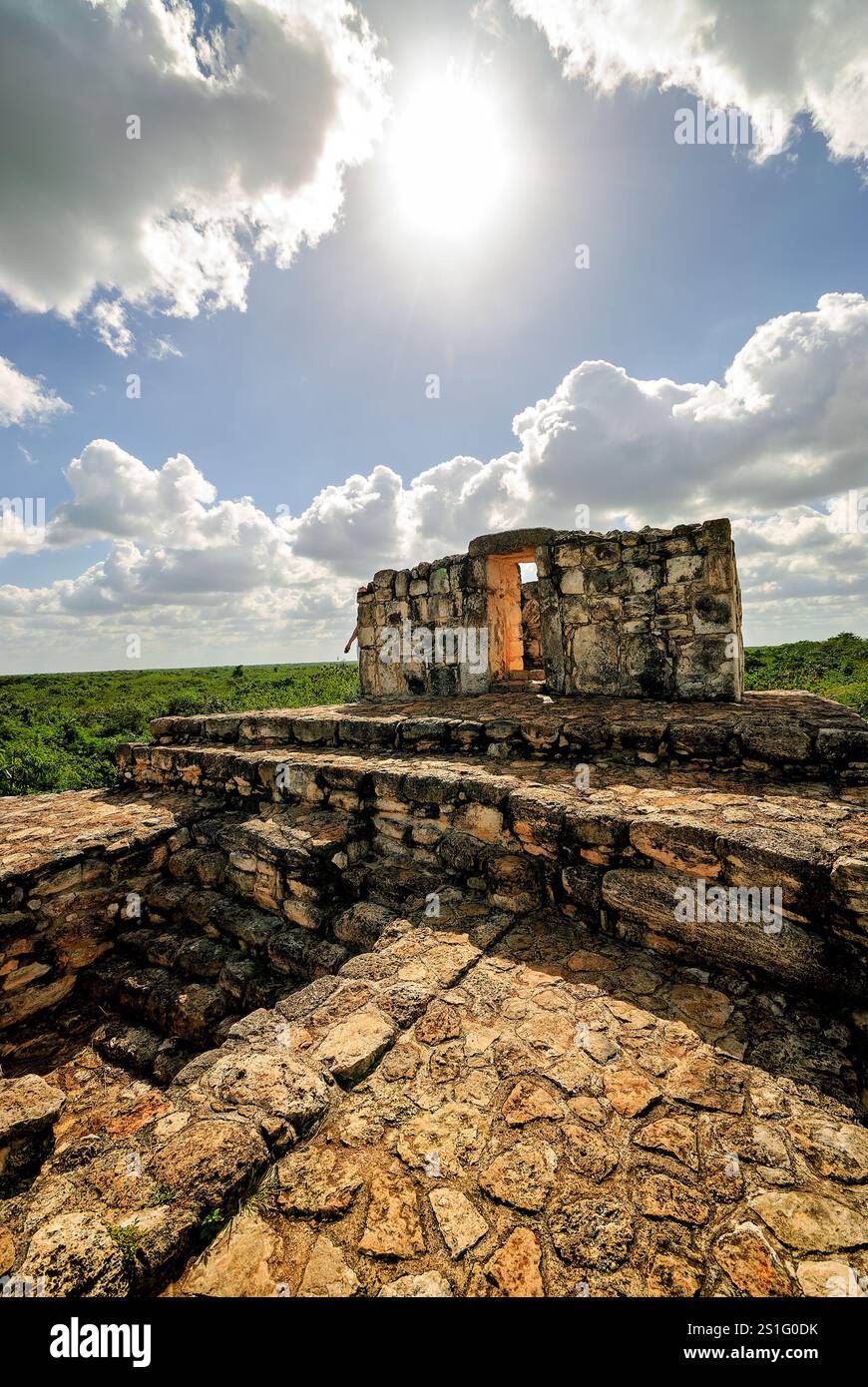 EKʼ BALAM, Mexico — A smaller architectural structure displays ...