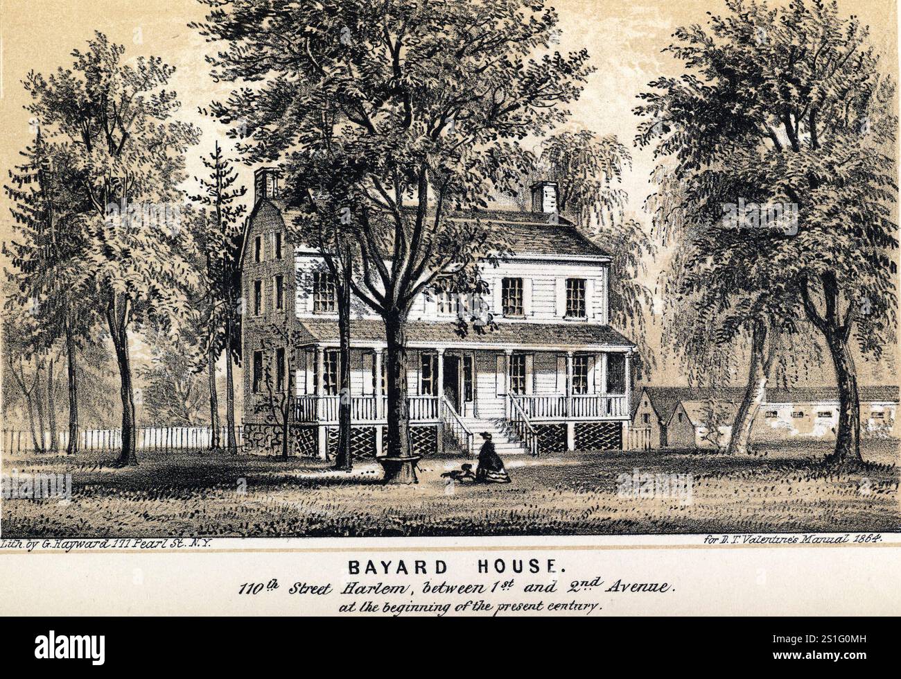 Bayard House 110th Street Harlem between 1st and 2nd Avenue, circa 1800 ...