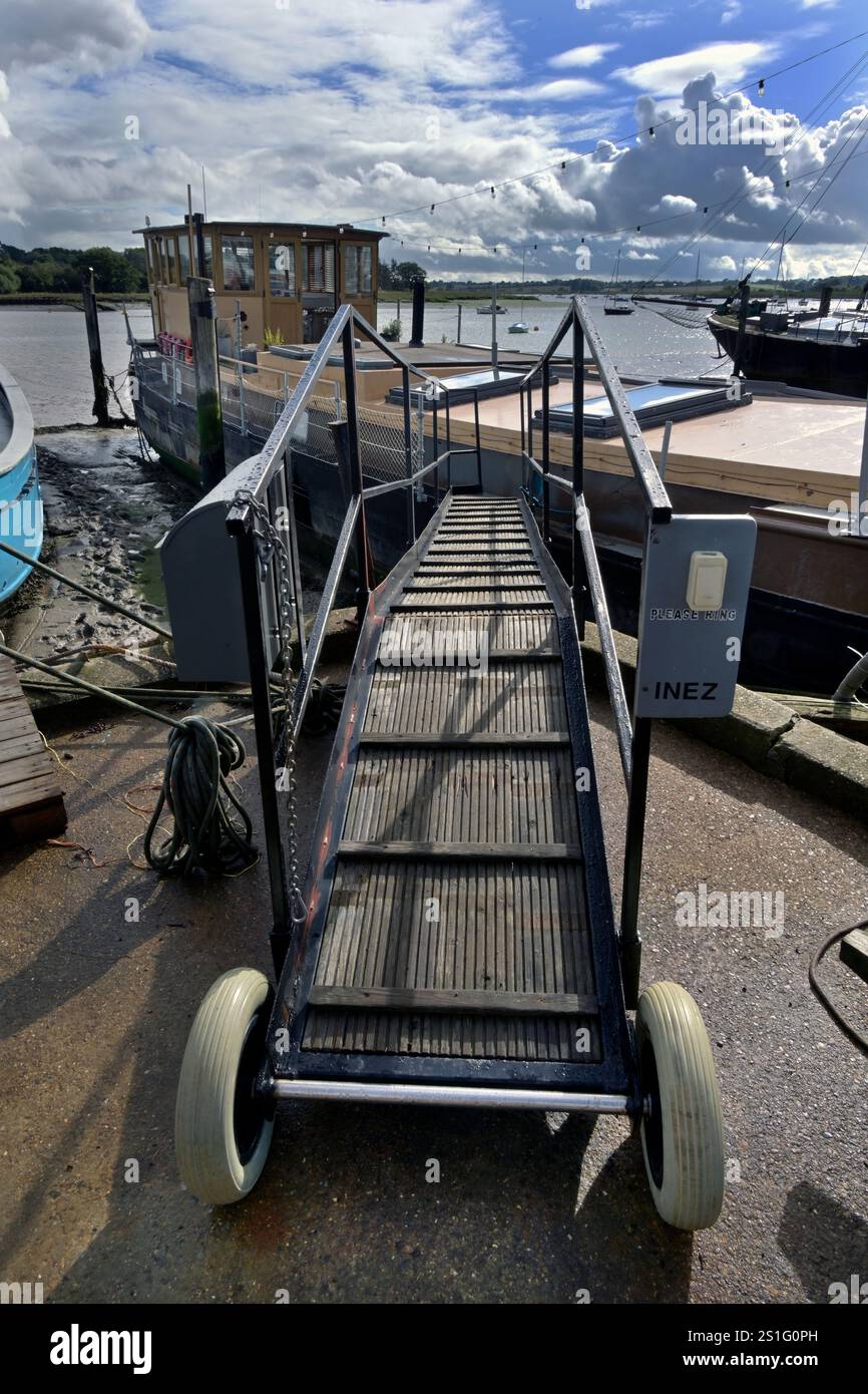 boarding companionway to liveaboard barge, woodbridge, suffolk, england ...