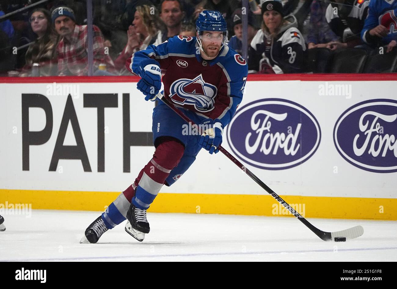 Colorado Avalanche defenseman Devon Toews (7) in the third period of an ...
