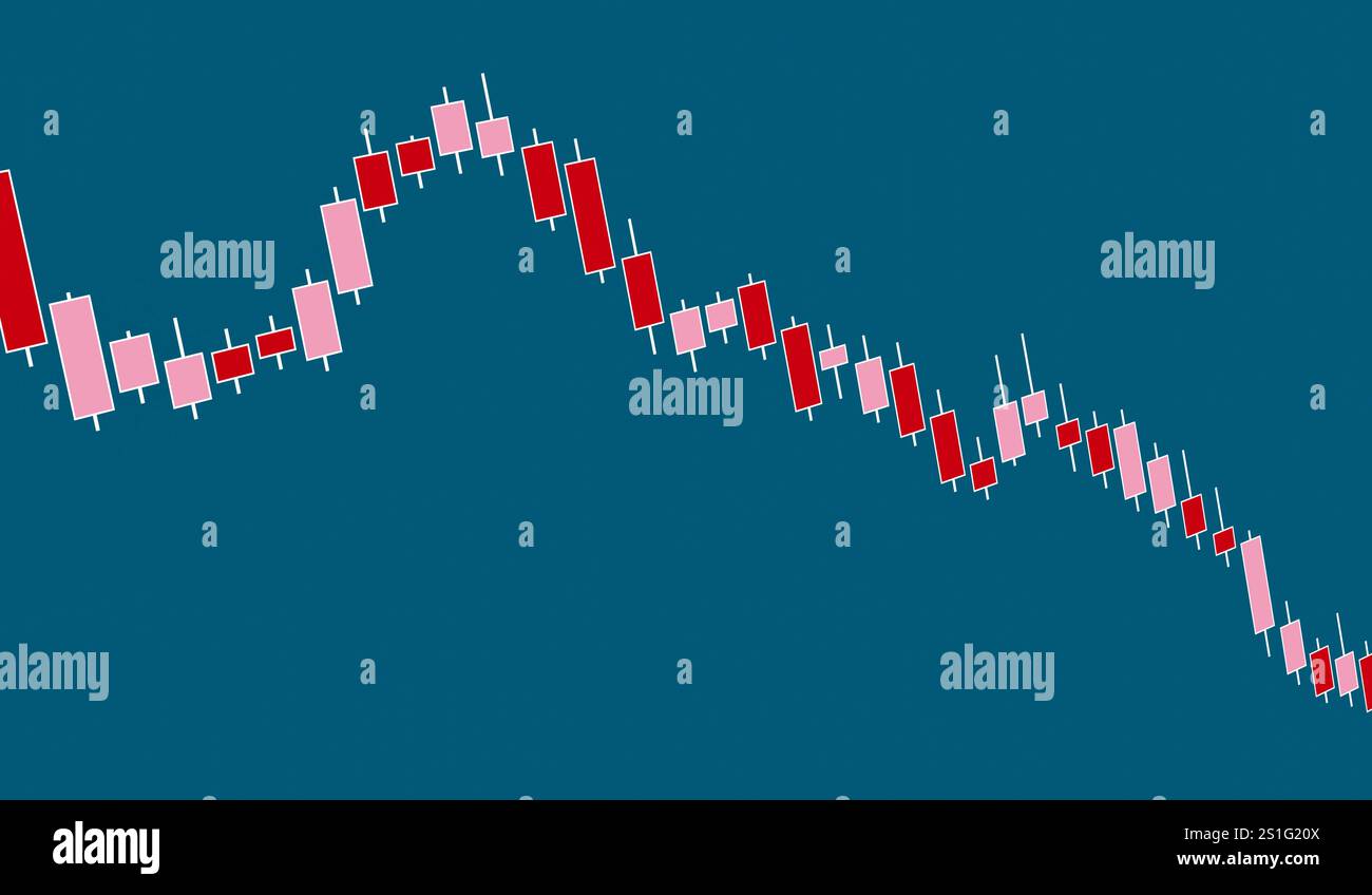 Red candle stick chart moving dwon, stock market and exchange. Red ...