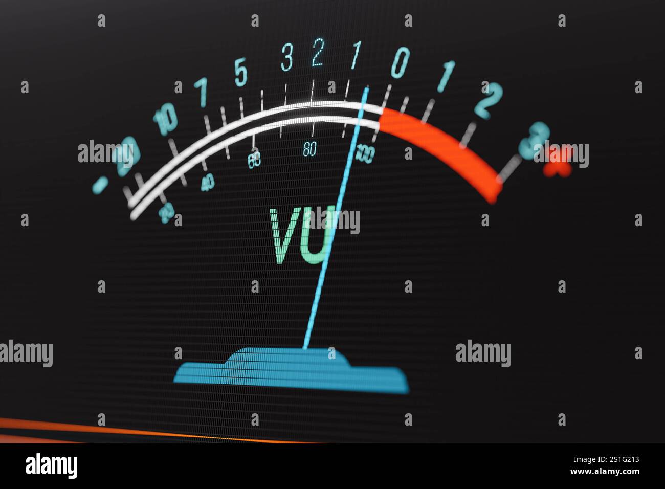 Close-up VU volume unit meter. Close up VU volume unit or level meter ...
