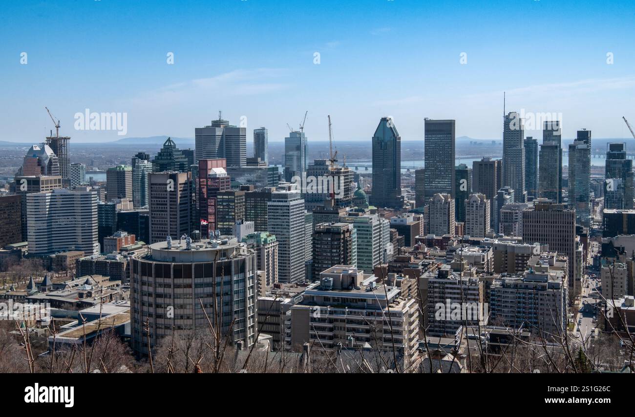 Montreal, Quebec, Canada downtown skyline view from top of Mt Royal ...
