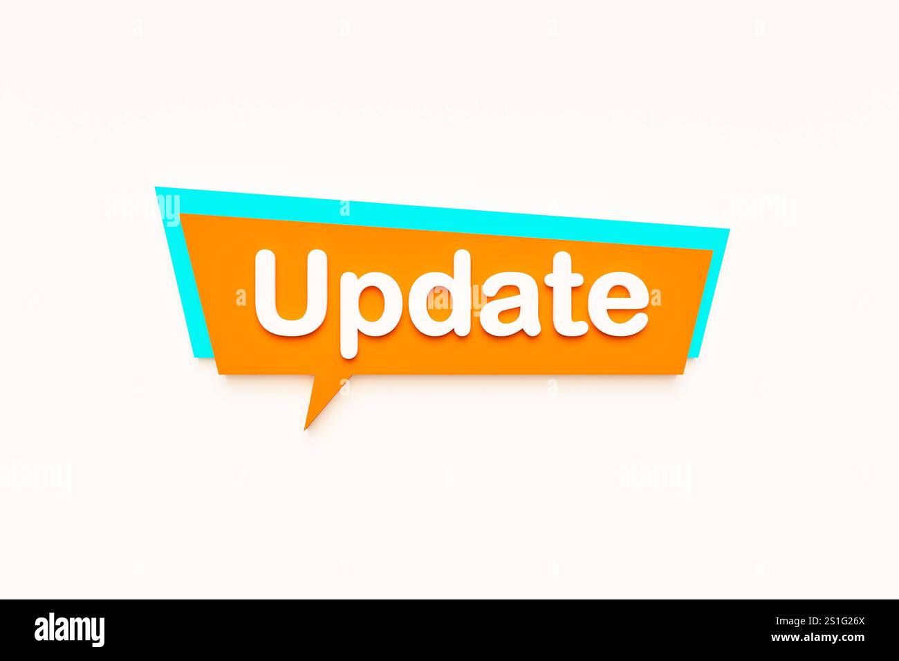 Update Update, colored cartoon speech bubble, white text. Modernize ...