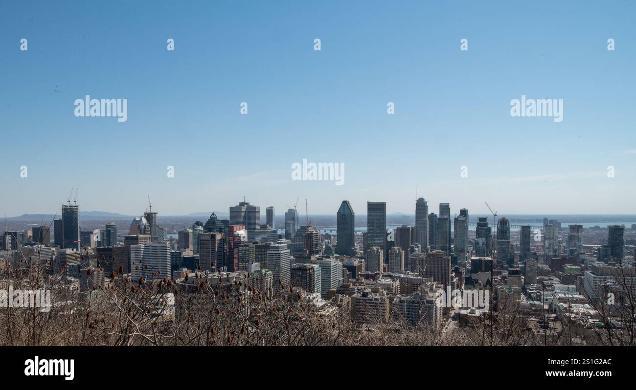 Montreal, Quebec, Canada downtown skyline view from top of Mt Royal ...