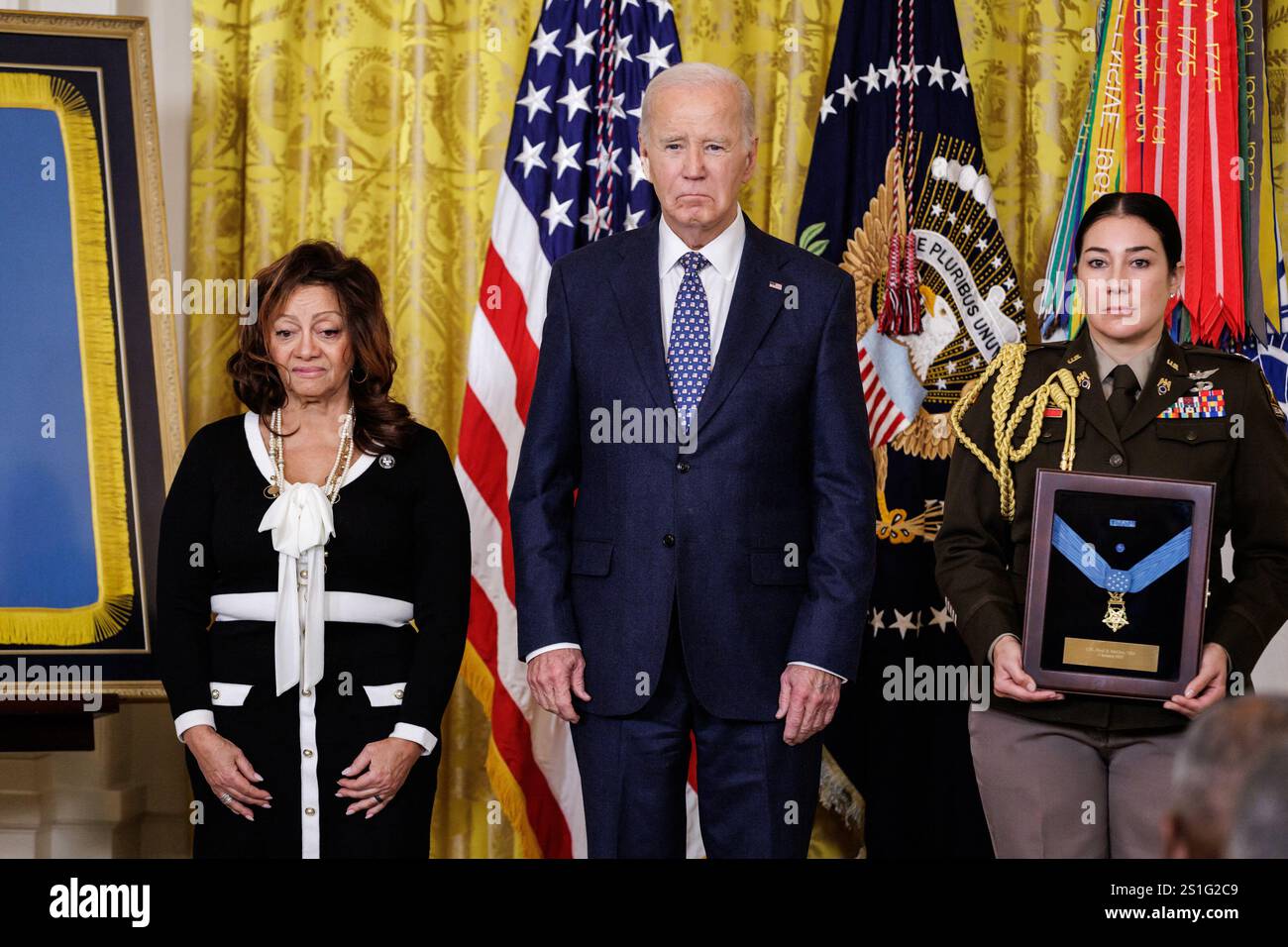 President Joe Biden presents Victoria Secrest the Medal of Honor ...